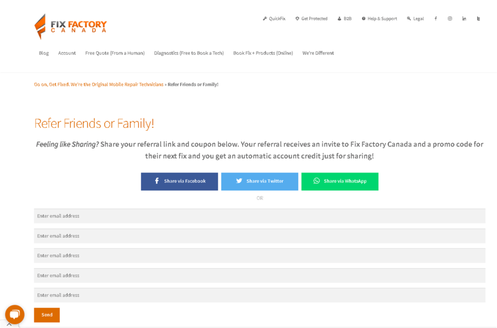 Refer Friends and Family! | Fix Factory (Canada)